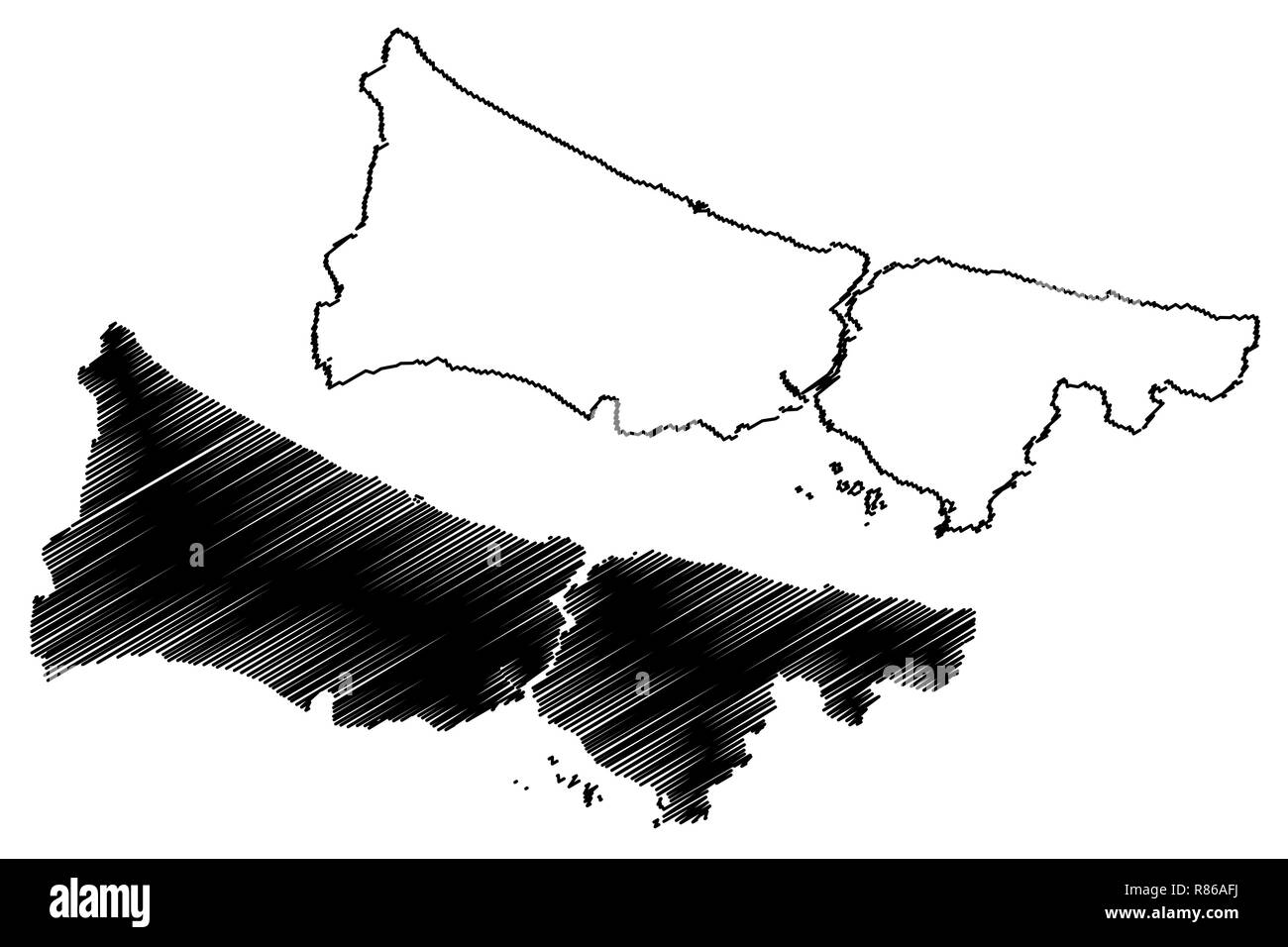 Istanbul (Provinces of the Republic of Turkey) map vector illustration ...