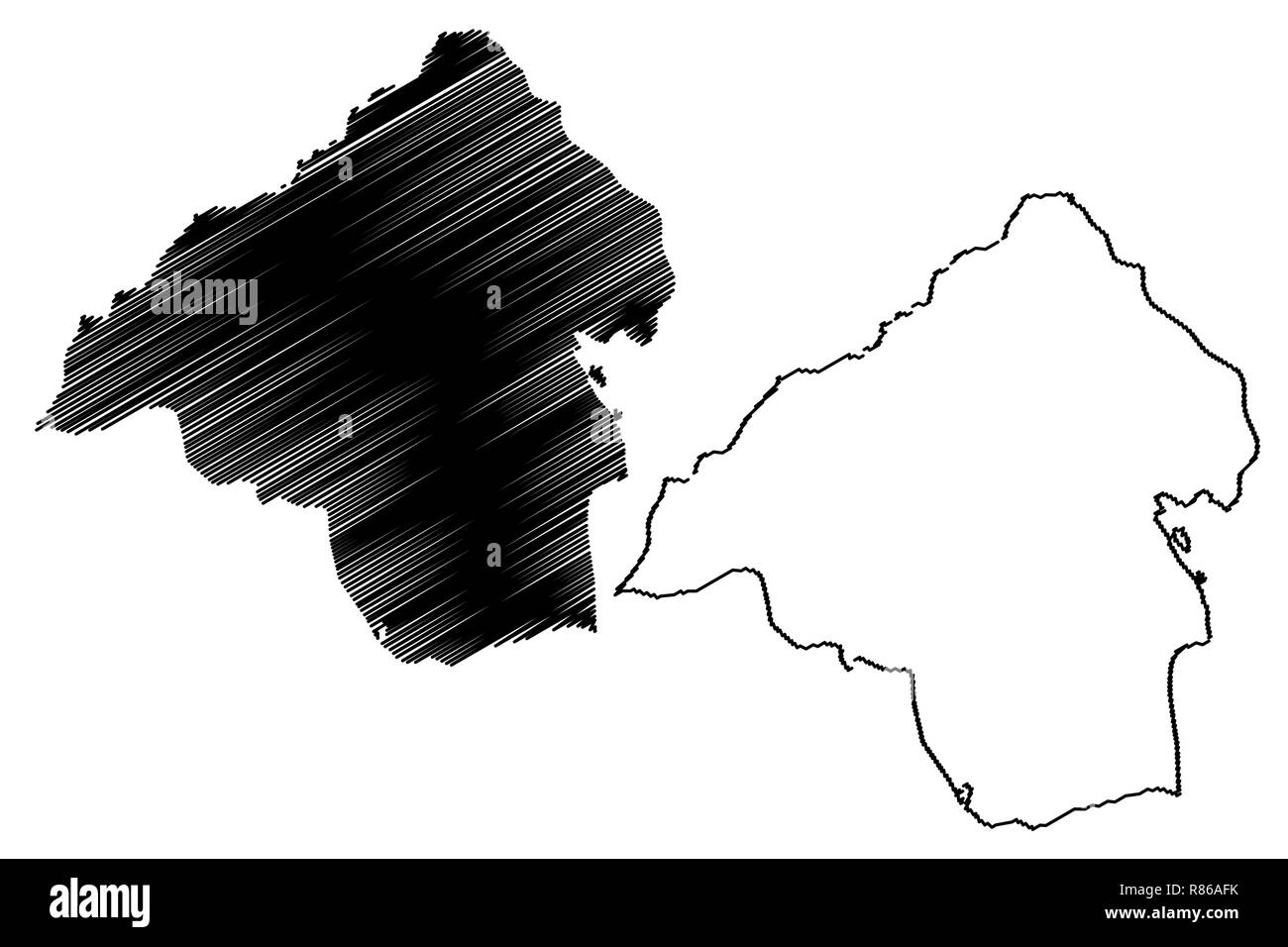 Isparta (Provinces of the Republic of Turkey) map vector illustration ...