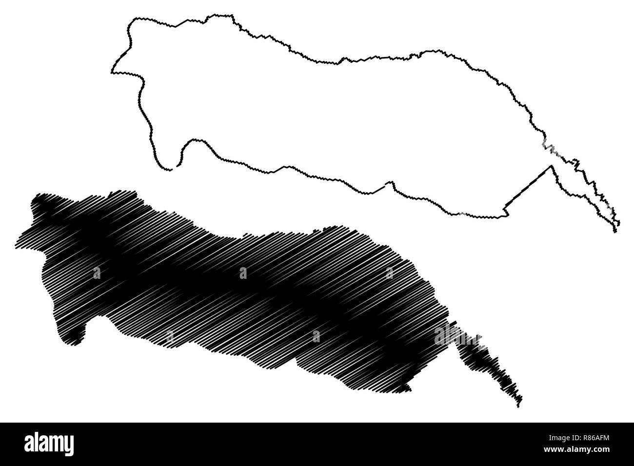 Igdir (Provinces of the Republic of Turkey) map vector illustration, scribble sketch Igdir ili ...