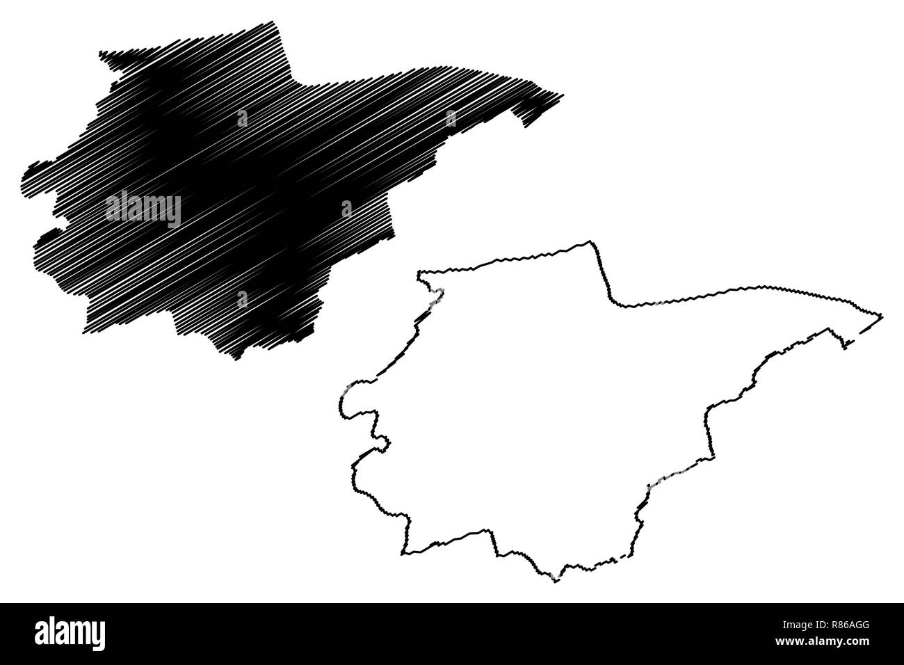 Duzce (Provinces of the Republic of Turkey) map vector illustration ...