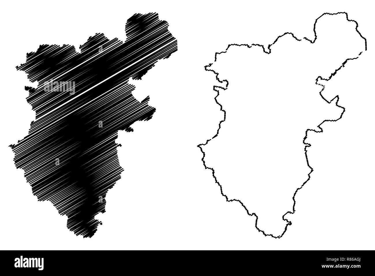 Denizli (Provinces of the Republic of Turkey) map vector illustration ...