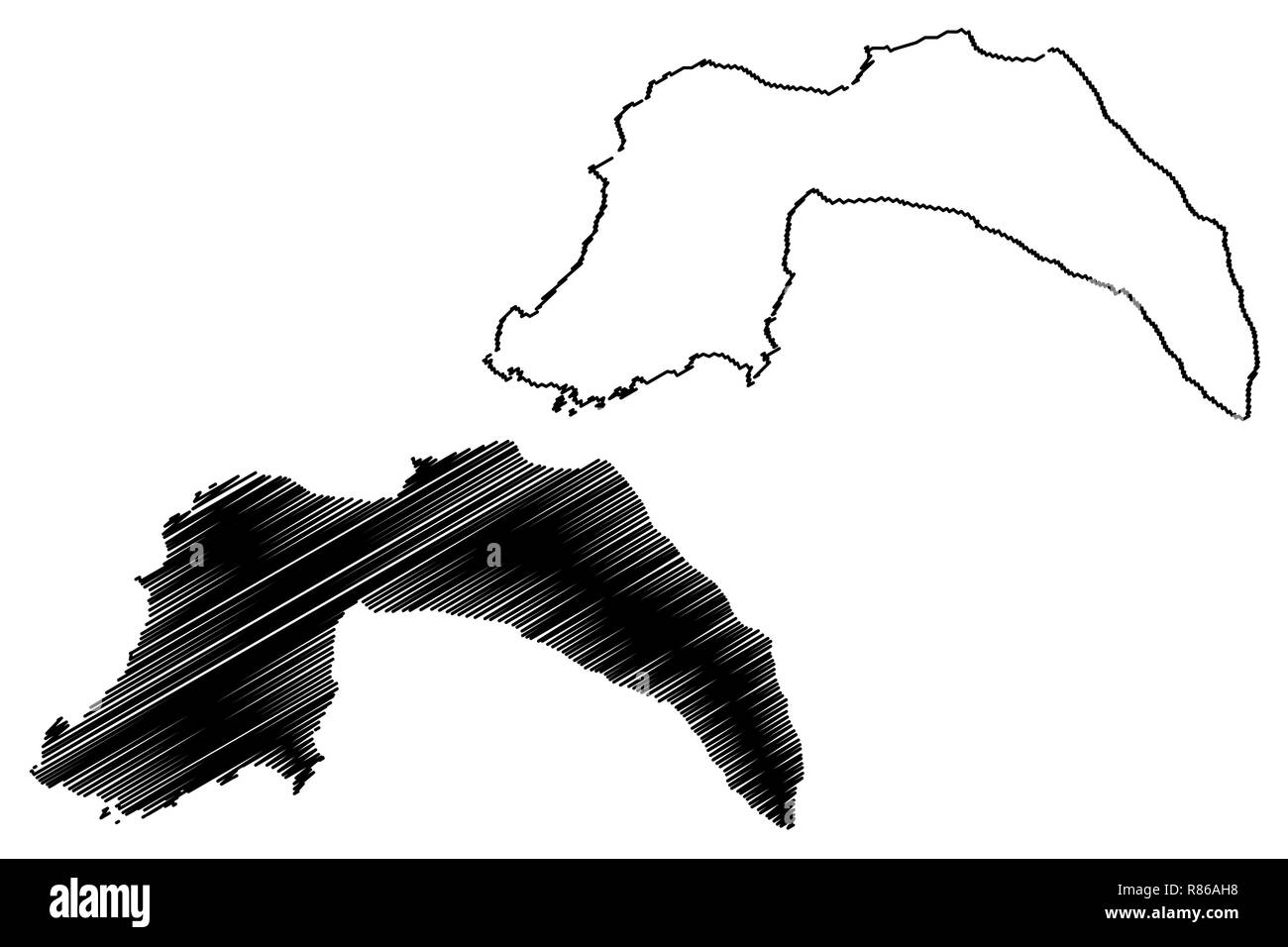Antalya (Provinces of the Republic of Turkey) map vector illustration ...