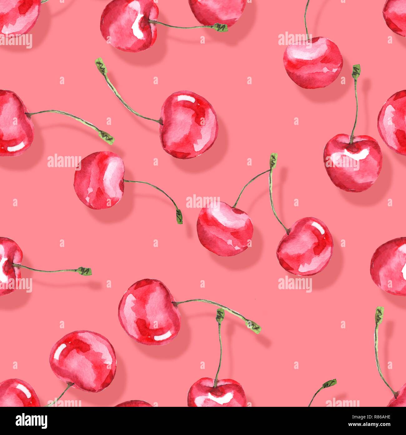Cherry. Seamless pattern Stock Photo - Alamy