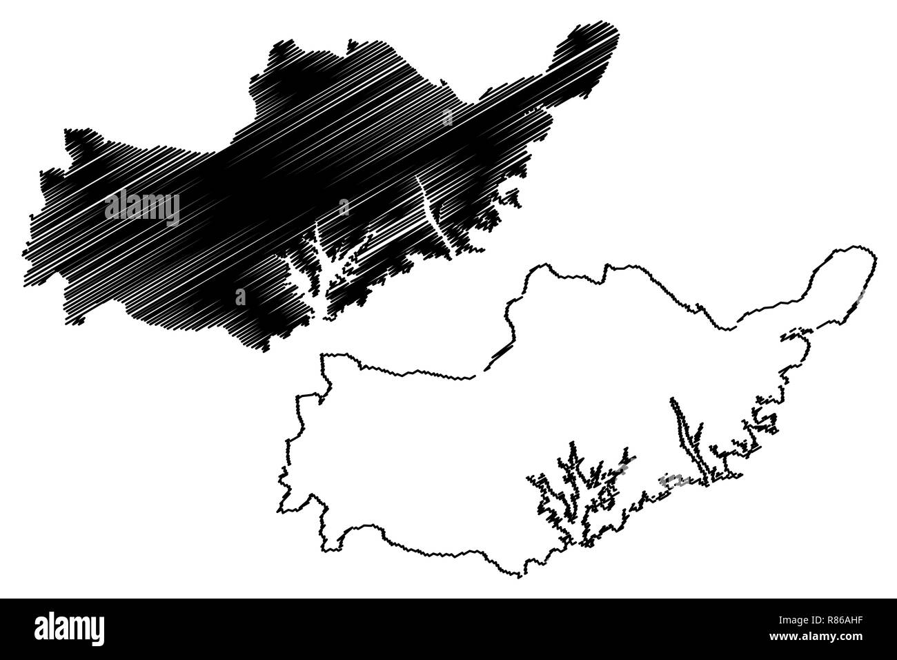 Adiyaman (Provinces of the Republic of Turkey) map vector illustration ...