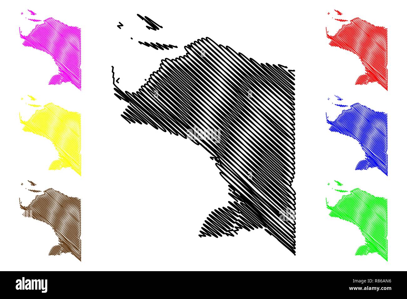 Papua (Subdivisions of Indonesia, Provinces of Indonesia) map vector ...