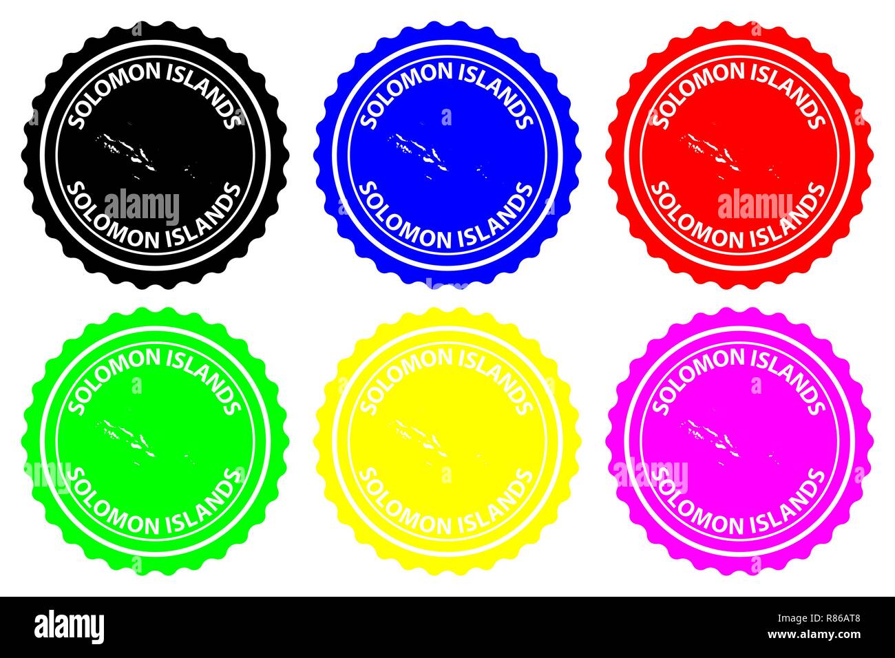 Solomon Islands - rubber stamp - vector, Solomon Islands map pattern ...