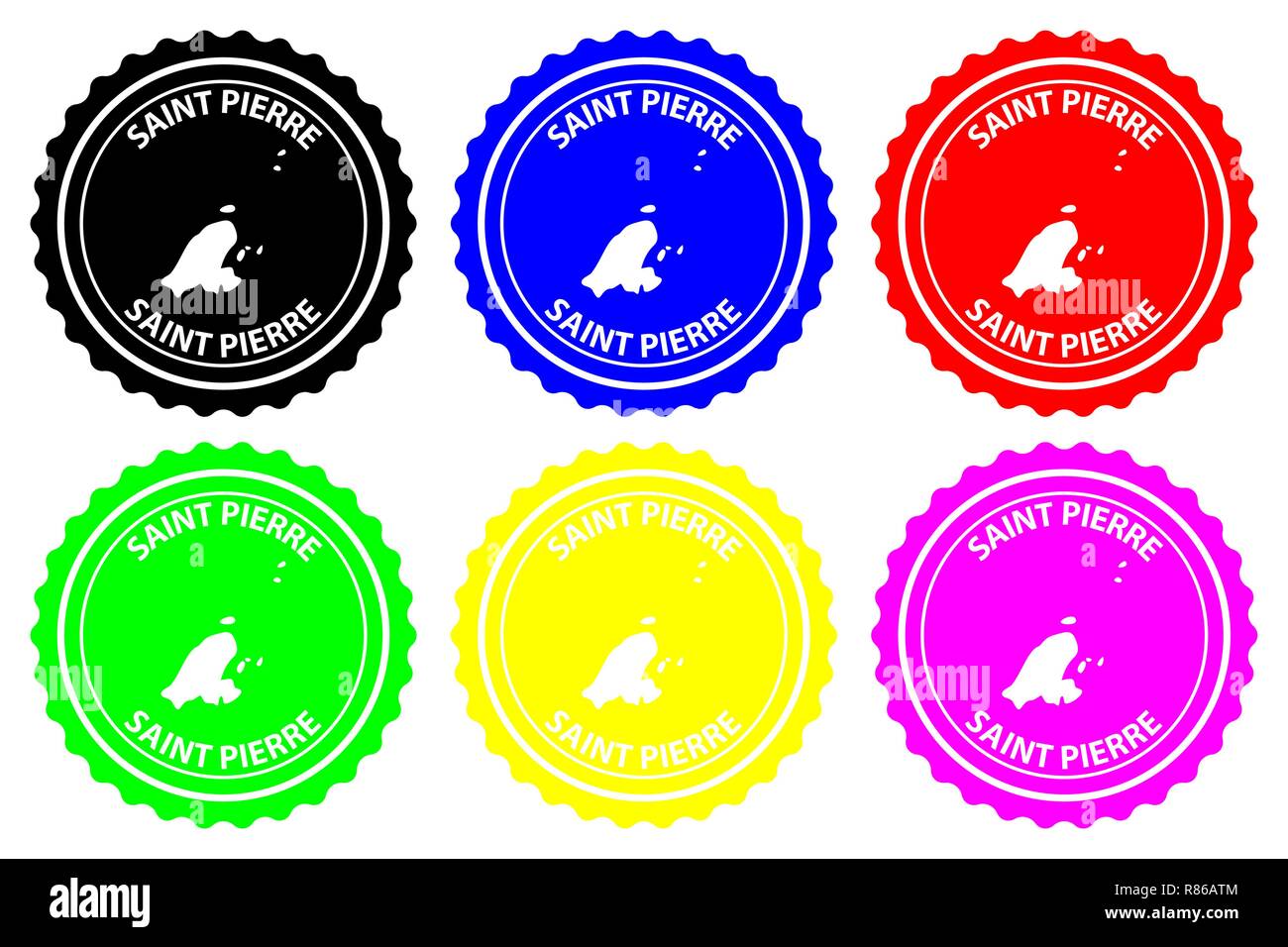 Saint Pierre - rubber stamp - vector, Overseas Collectivity of Saint ...