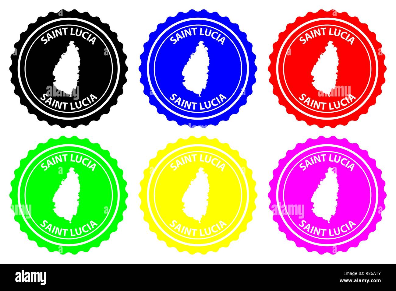 Saint Lucia - rubber stamp - vector, Saint Lucia island map pattern ...
