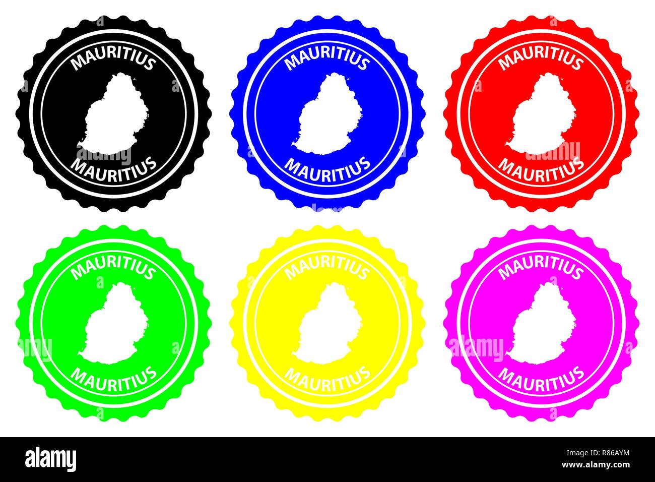 Mauritius - rubber stamp - vector, Republic of Mauritius island map ...