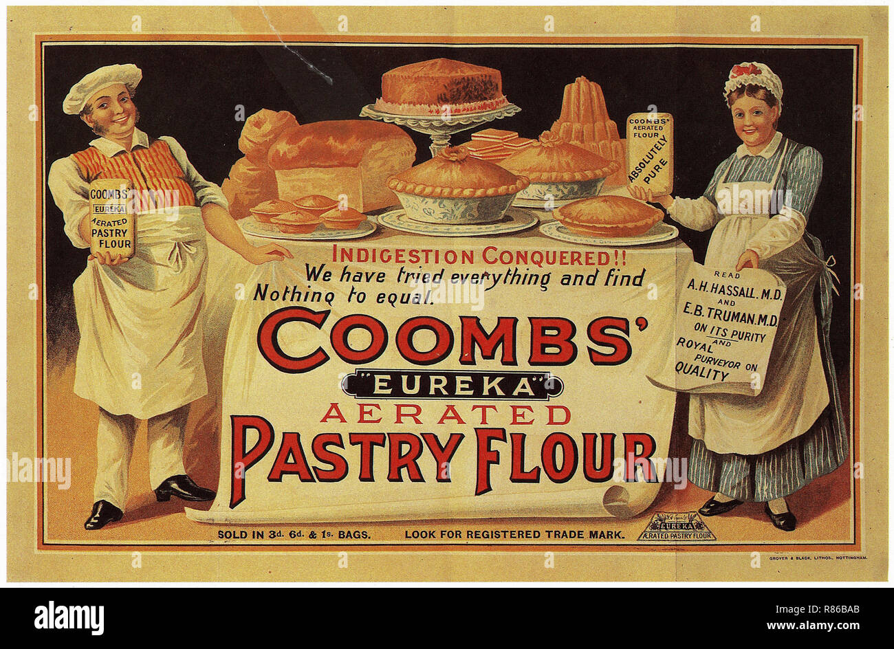 Coombs Eureka Aerated Pastry Flour - Vintage advertising poster Stock ...