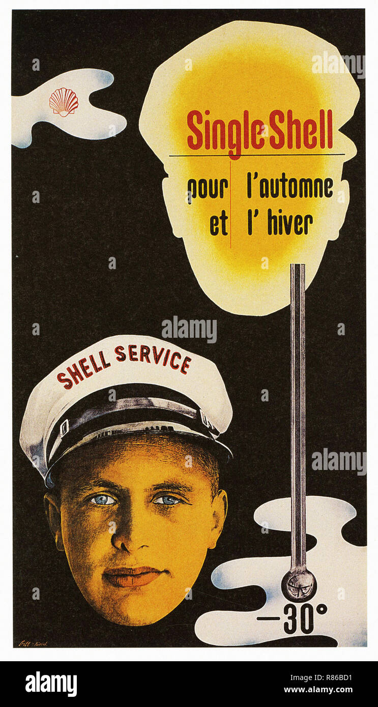 Shell Service - Vintage advertising poster Stock Photo - Alamy