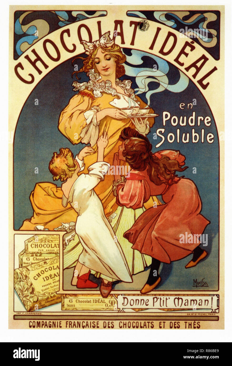 Vintage chocolate advertising poster hi-res stock photography and ...