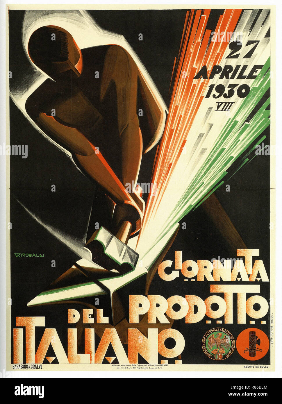 Italian Product Day 1930 - Vintage advertising poster Stock Photo - Alamy