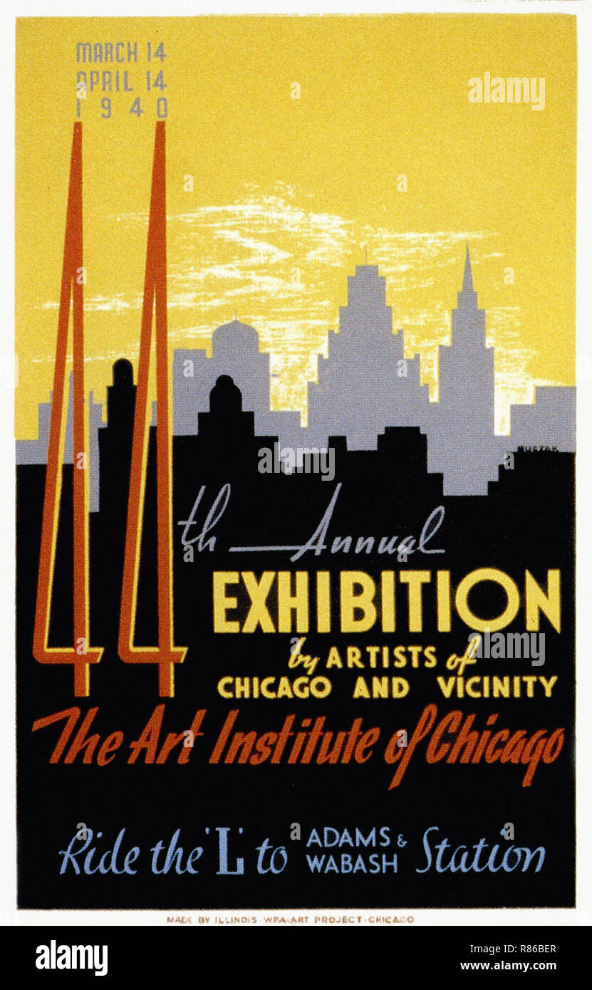 44 Exhibition The Art Institute of Chicago 1940 - Vintage advertising ...