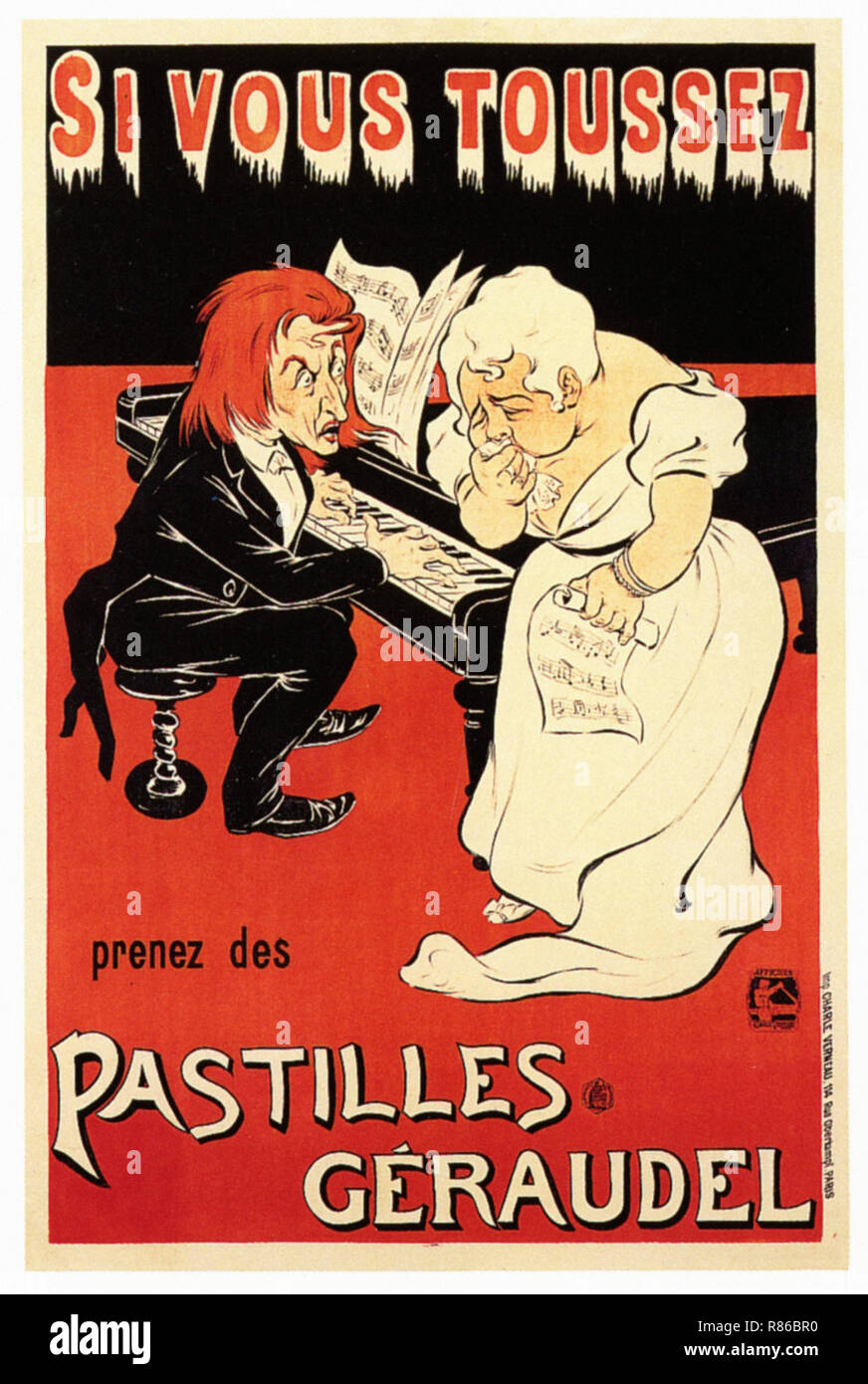 Pastilles Geraudel Si Vous Toussez - Vintage advertising poster Stock ...