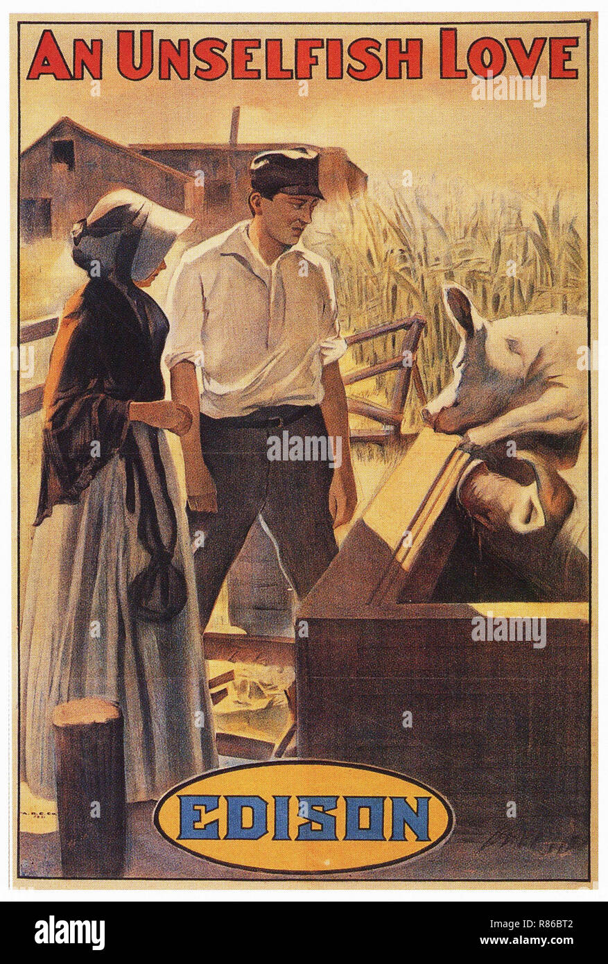 Edison Pigs - Vintage advertising poster Stock Photo - Alamy