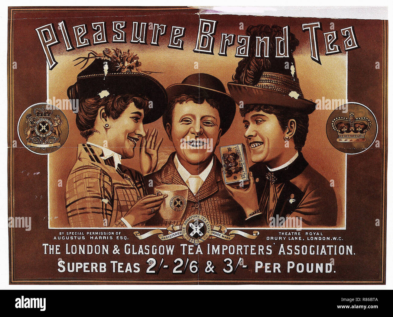 Pleasure Brand Tea - Vintage advertising poster Stock Photo - Alamy