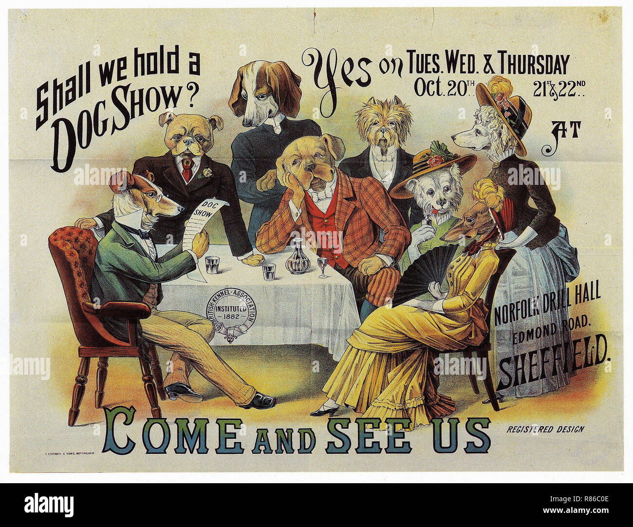 Sheffield Dog Team - Vintage advertising poster Stock Photo - Alamy