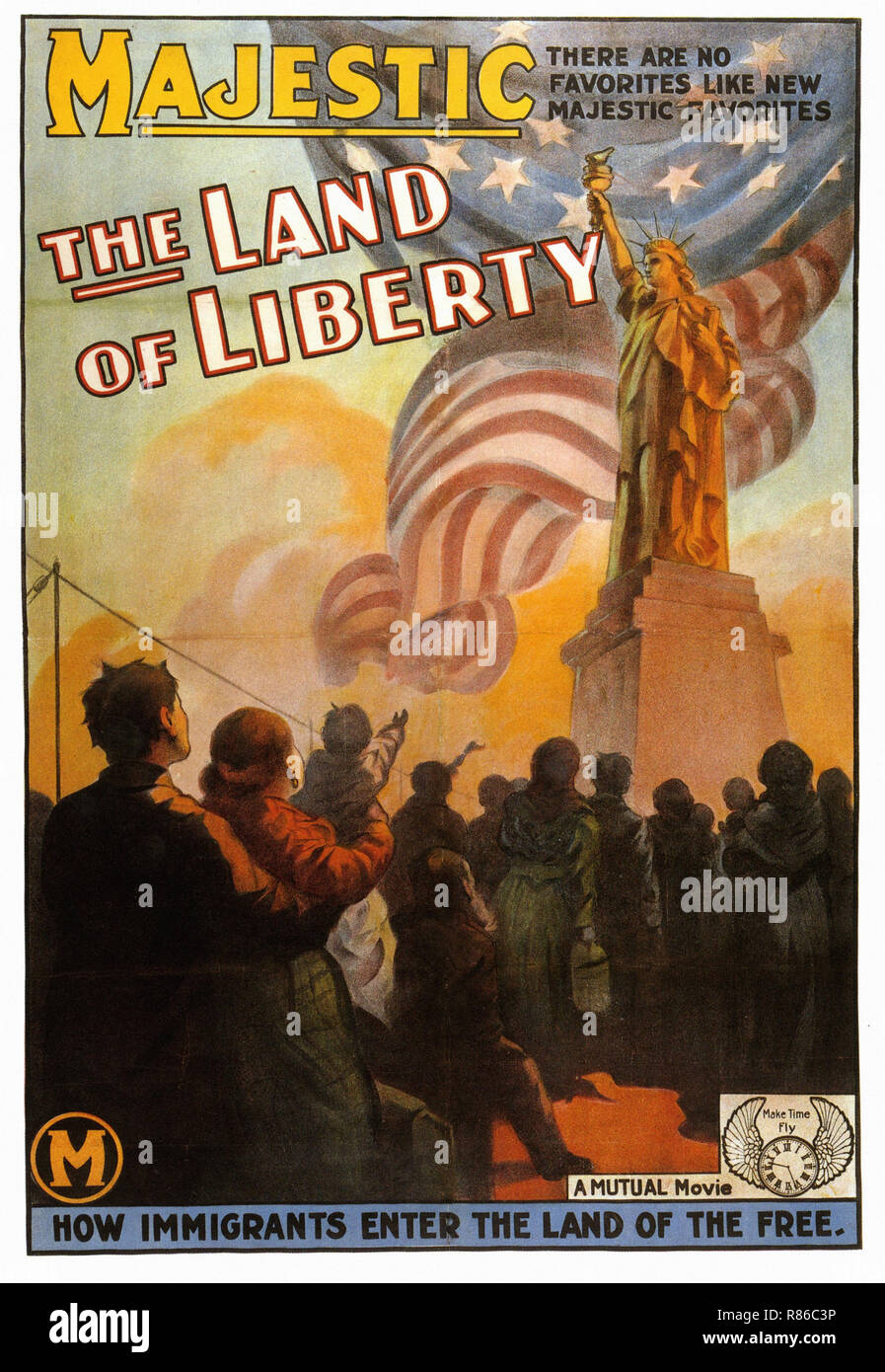 The Land Of Liberty - Vintage advertising poster Stock Photo - Alamy
