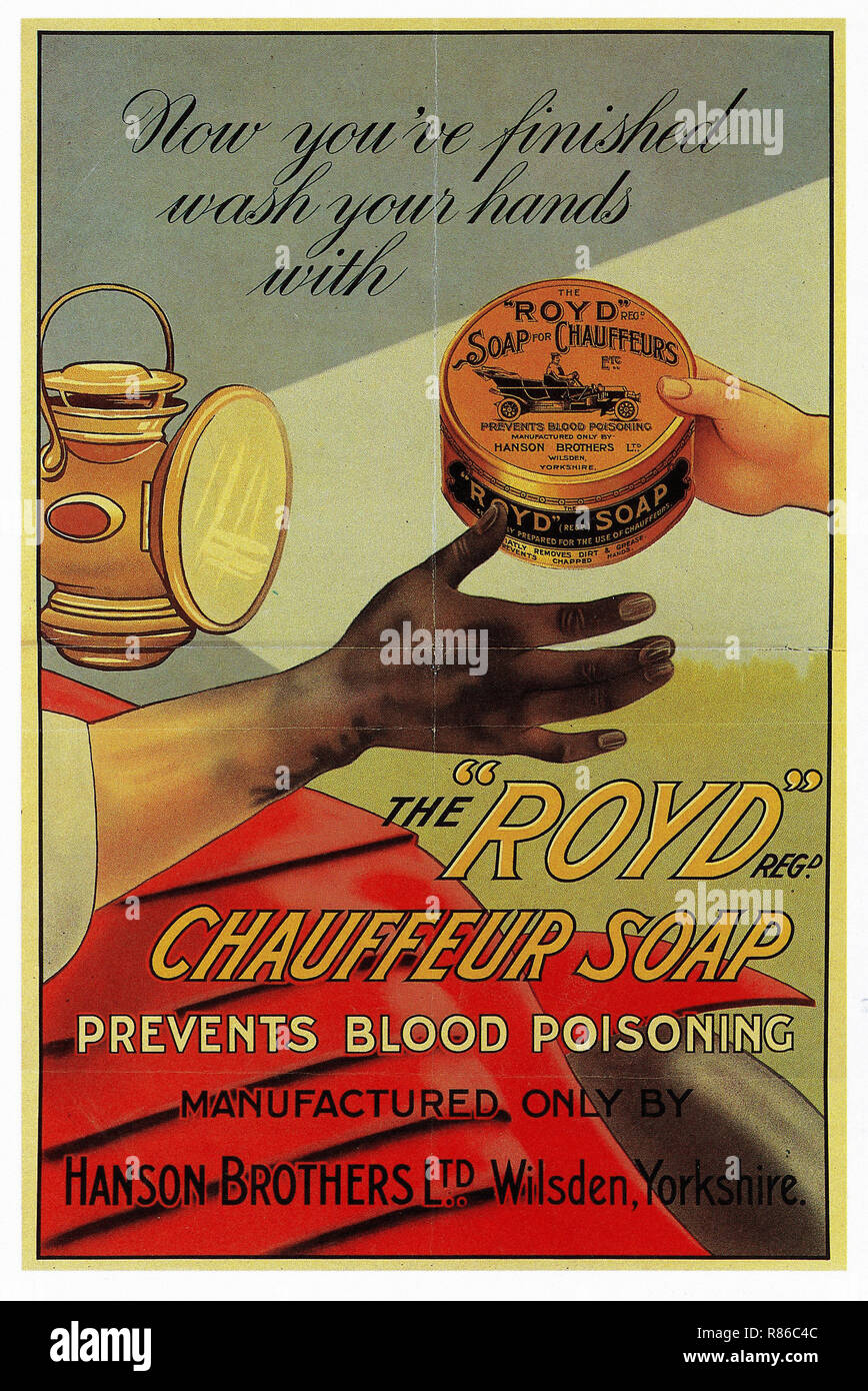 The Royd Chauffeur Soap - Vintage advertising poster Stock Photo - Alamy