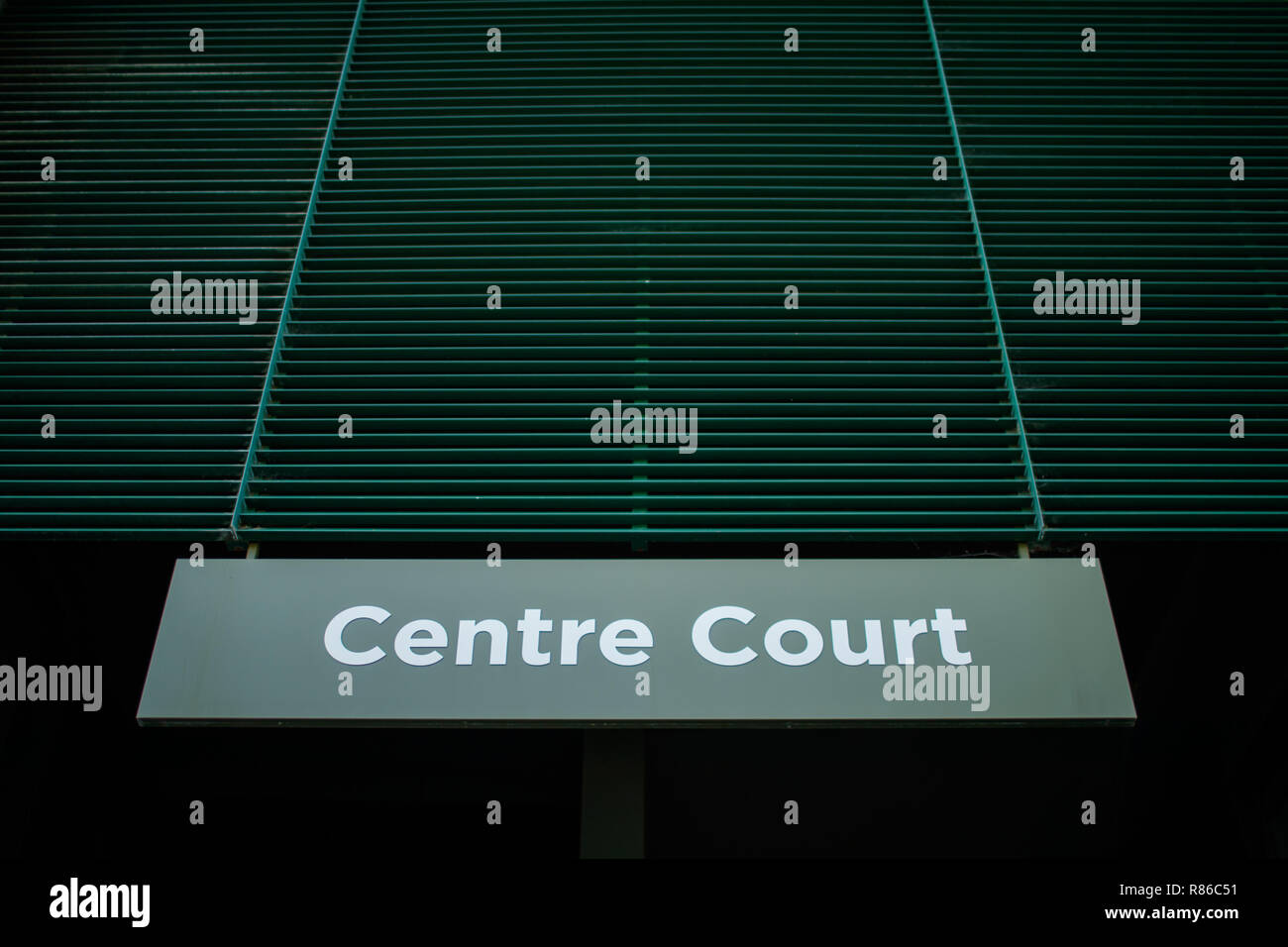 A Centre Court sign during the Wimbledon Championships 2019 Stock Photo ...