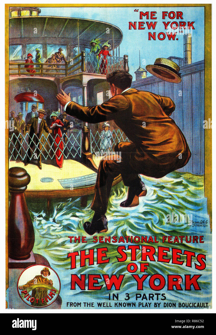 The Streets Of New York - Vintage advertising poster Stock Photo - Alamy