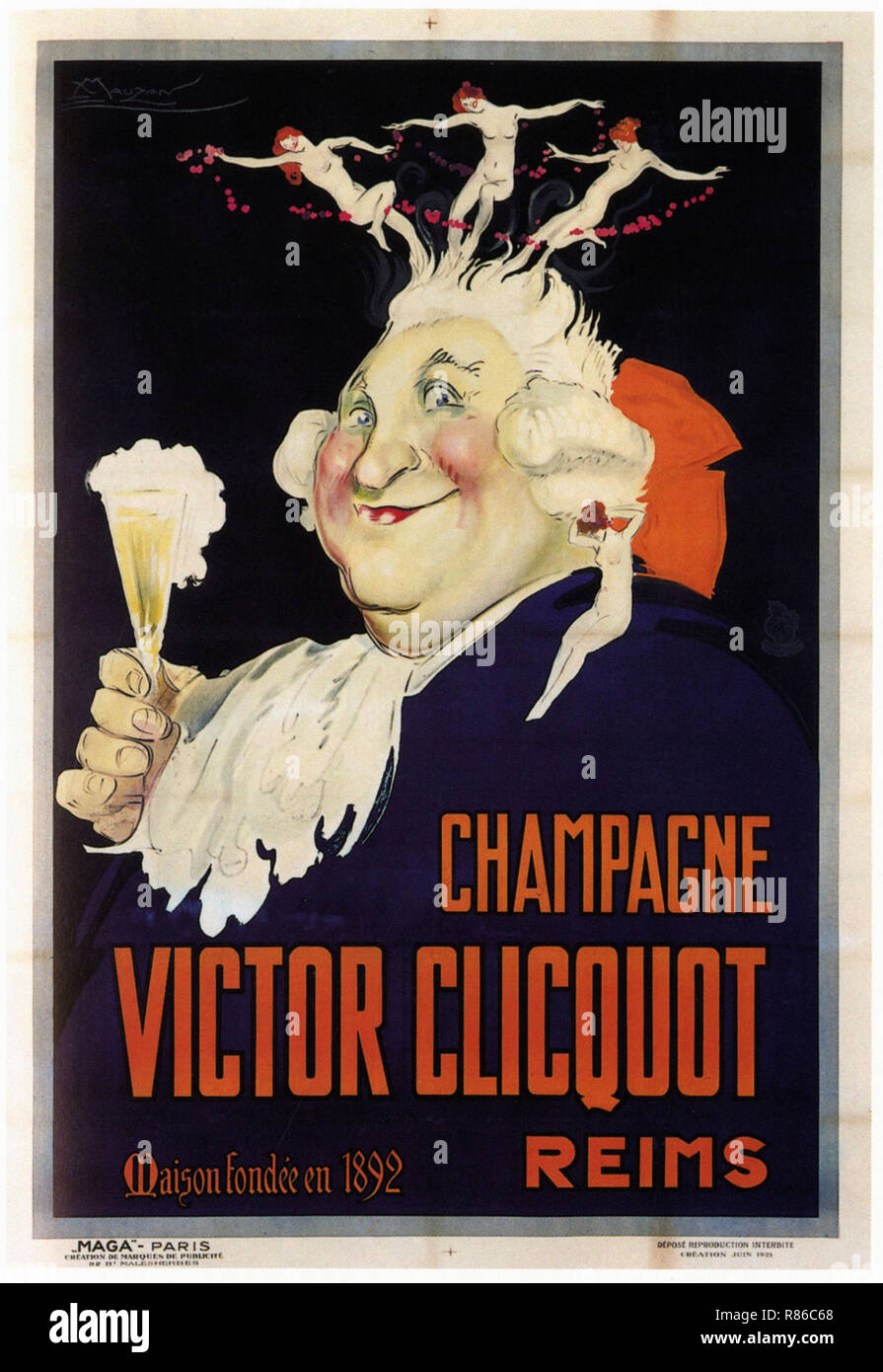 Champagne vintage advertising poster hi-res stock photography and ...