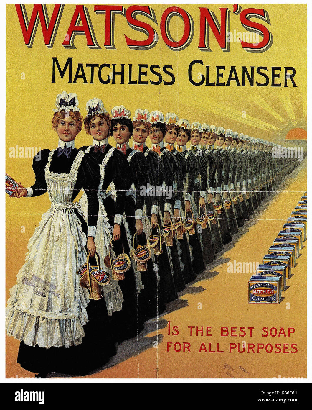 Watson's Matchless Cleanser - Vintage advertising poster Stock Photo ...