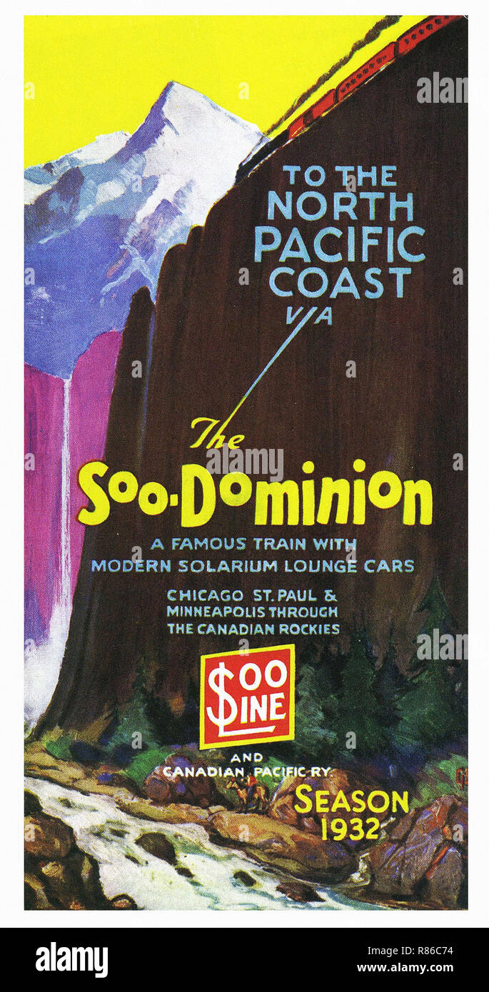 North Pacific With Modern Solarium Lounge Cars - Vintage advertising ...