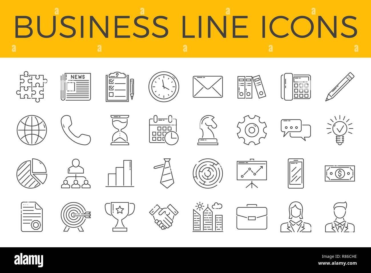 Business Related Vector Line Icons Set Stock Vector Image & Art - Alamy