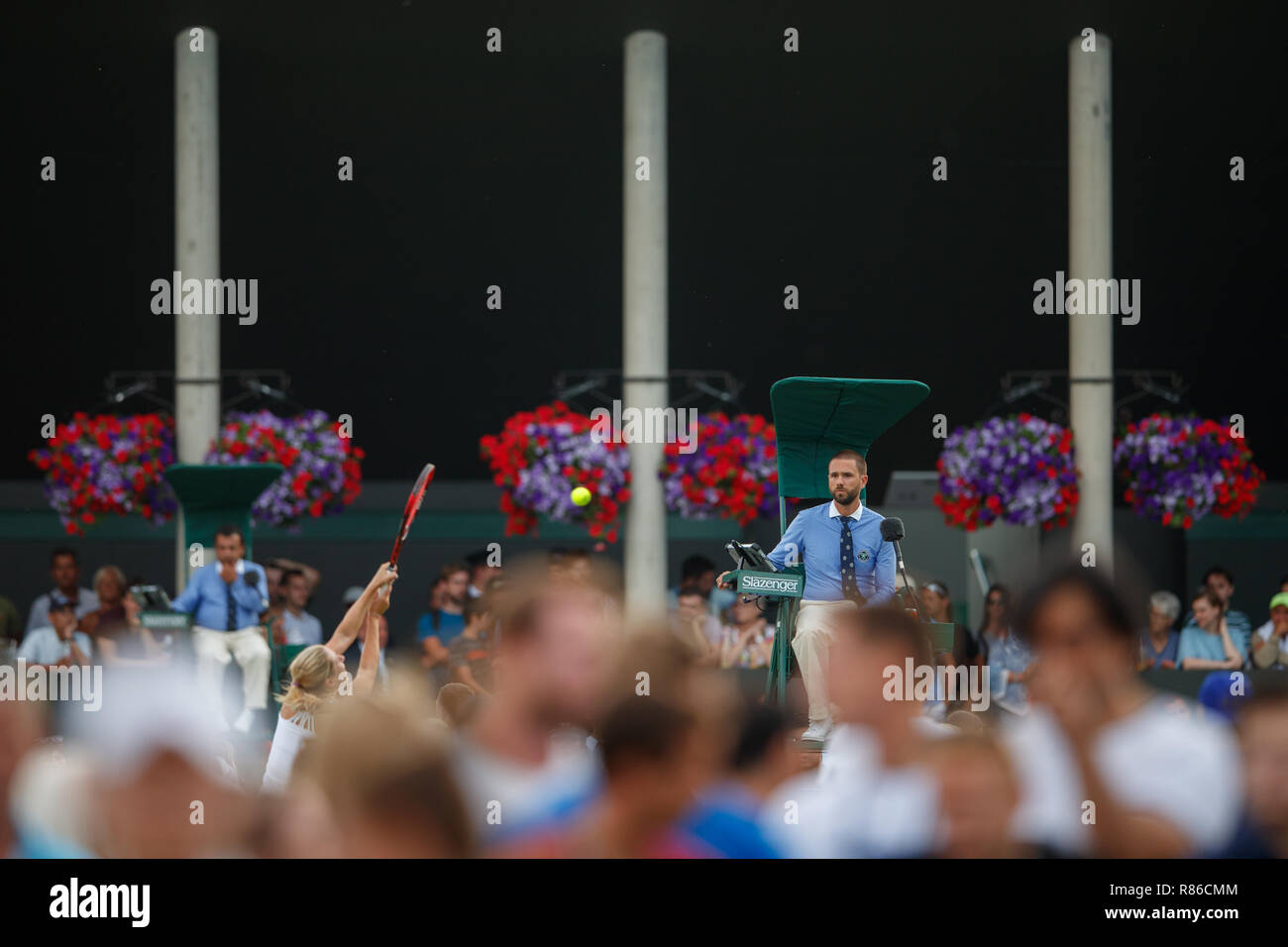 Color image of Umpires on court during the Wimbledon Championships 2018 ...