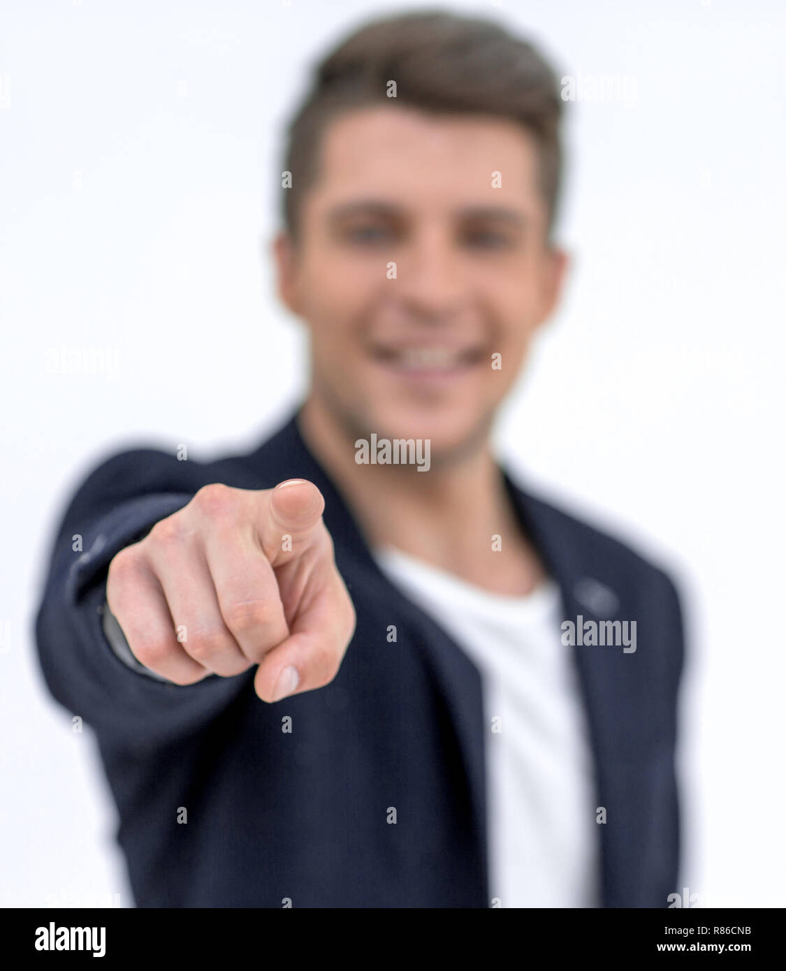 close up. successful business man pointing at you Stock Photo - Alamy