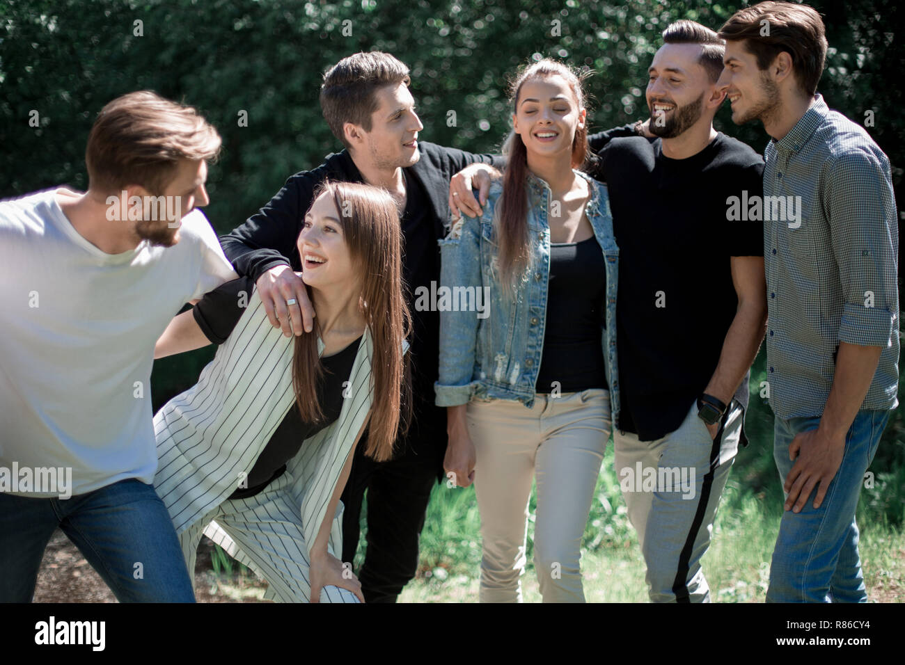 group of young people have fun in their free time Stock Photo - Alamy