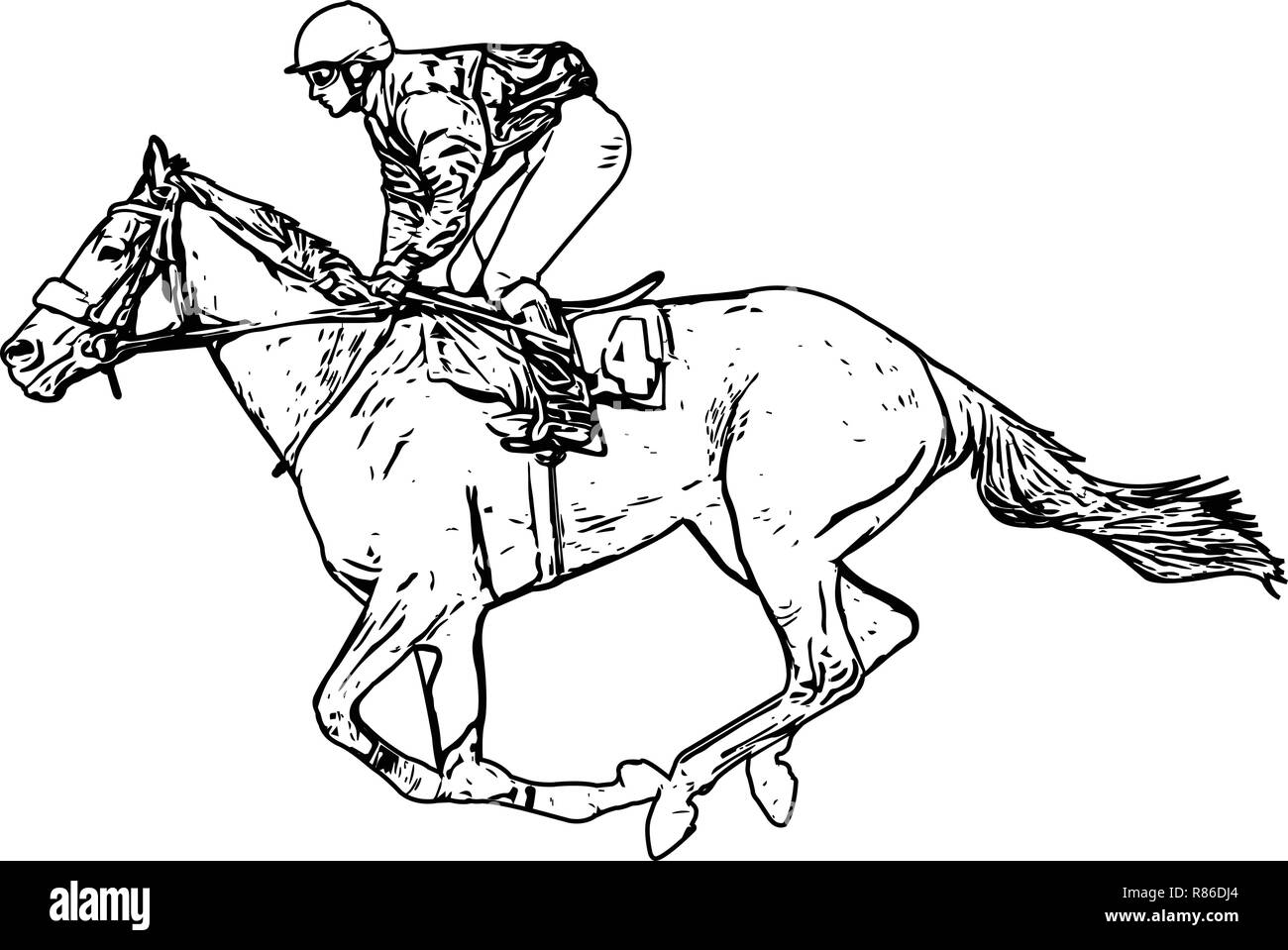 Horse Jockey Drawing