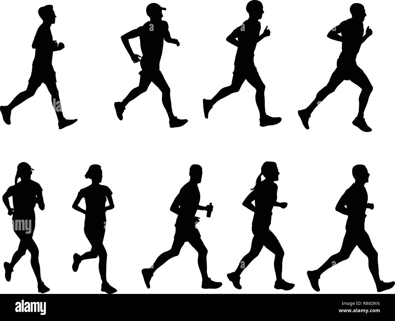 runners silhouettes collection - vector Stock Vector Image & Art - Alamy