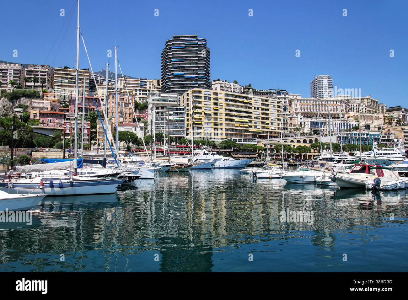 Boats docked at Port Hercules in La Condamine ward of Monaco. Port ...