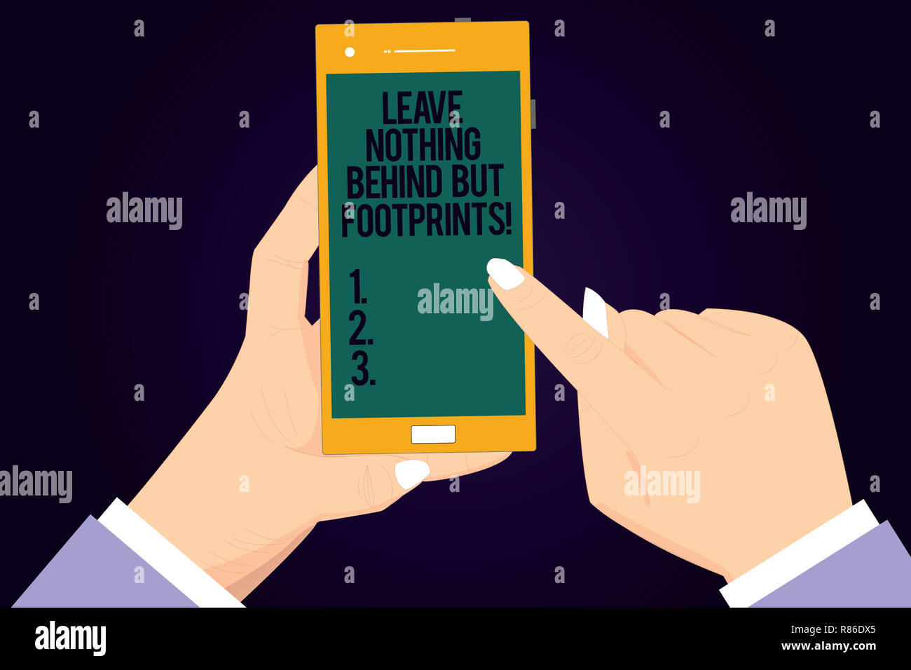 Writing note showing Leave Nothing Behind But Footprints. Business ...