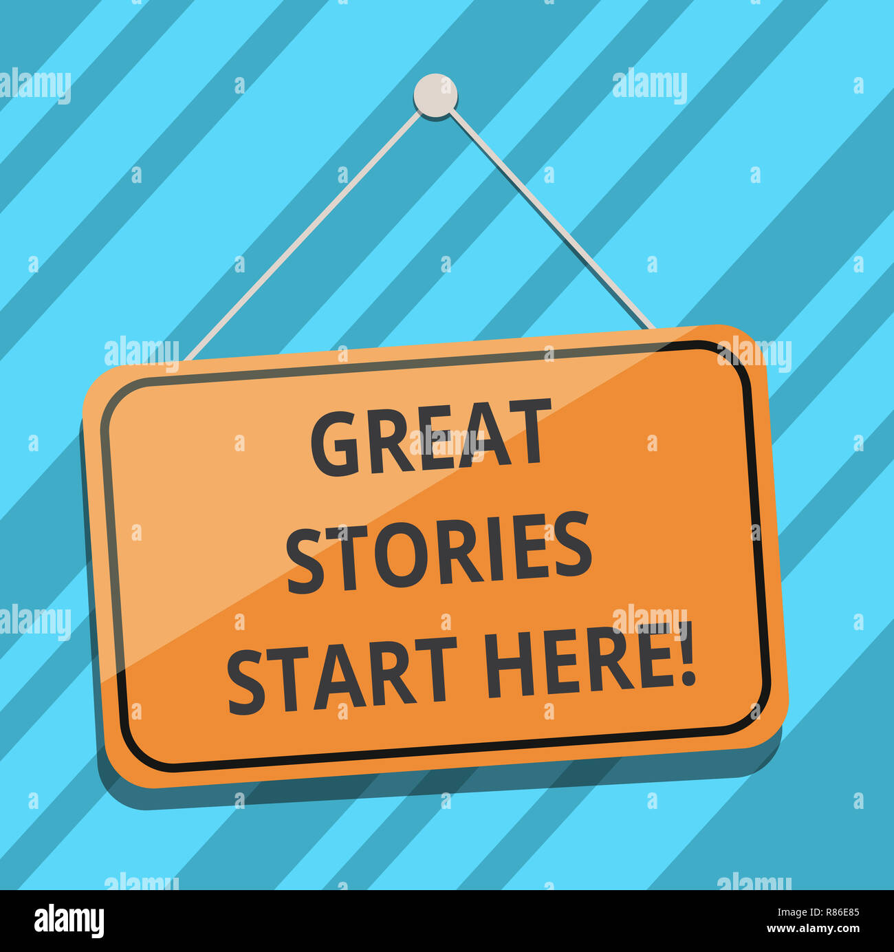 Text sign showing Great Stories Start Here. Conceptual photo Good ...