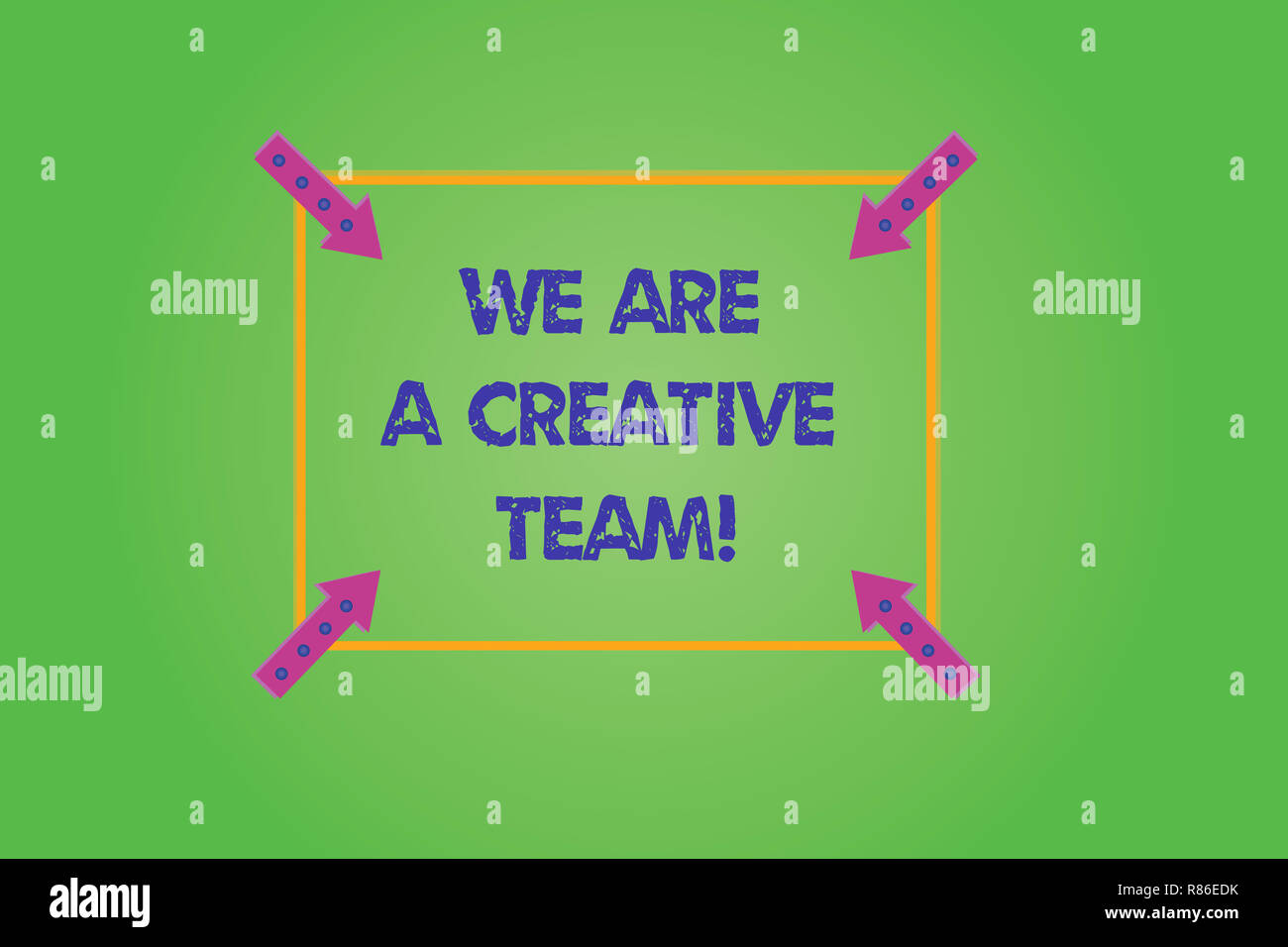 Writing note showing We Are A Creative Team. Business photo showcasing ...