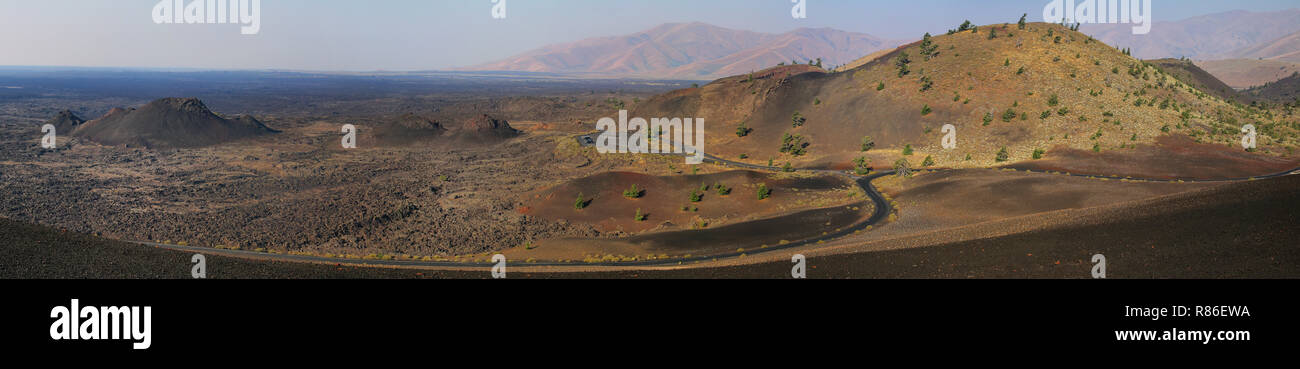 Panorama of Craters of the Moon National Monument from Inferno Cone ...