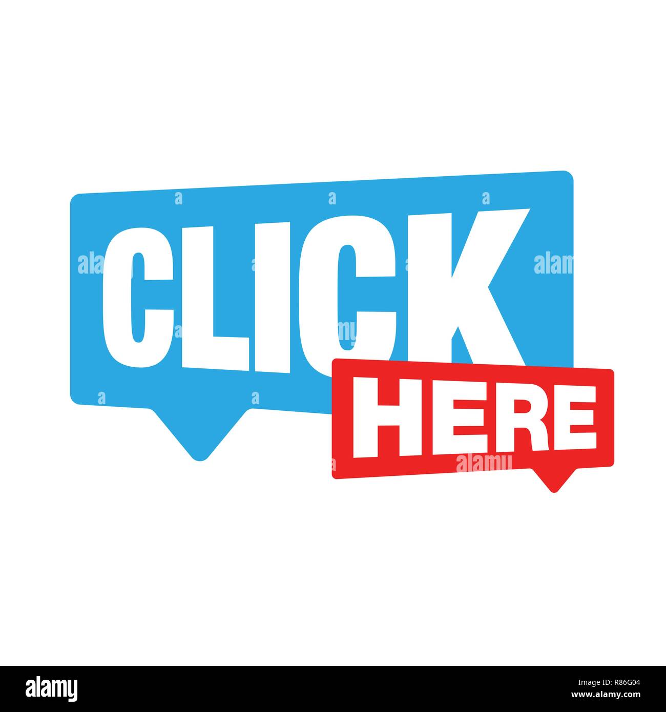 Click Here label button Stock Vector Image & Art - Alamy