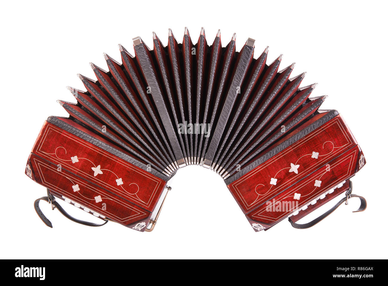 Bandoneon, tango instrument, front view, isolated on white background ...