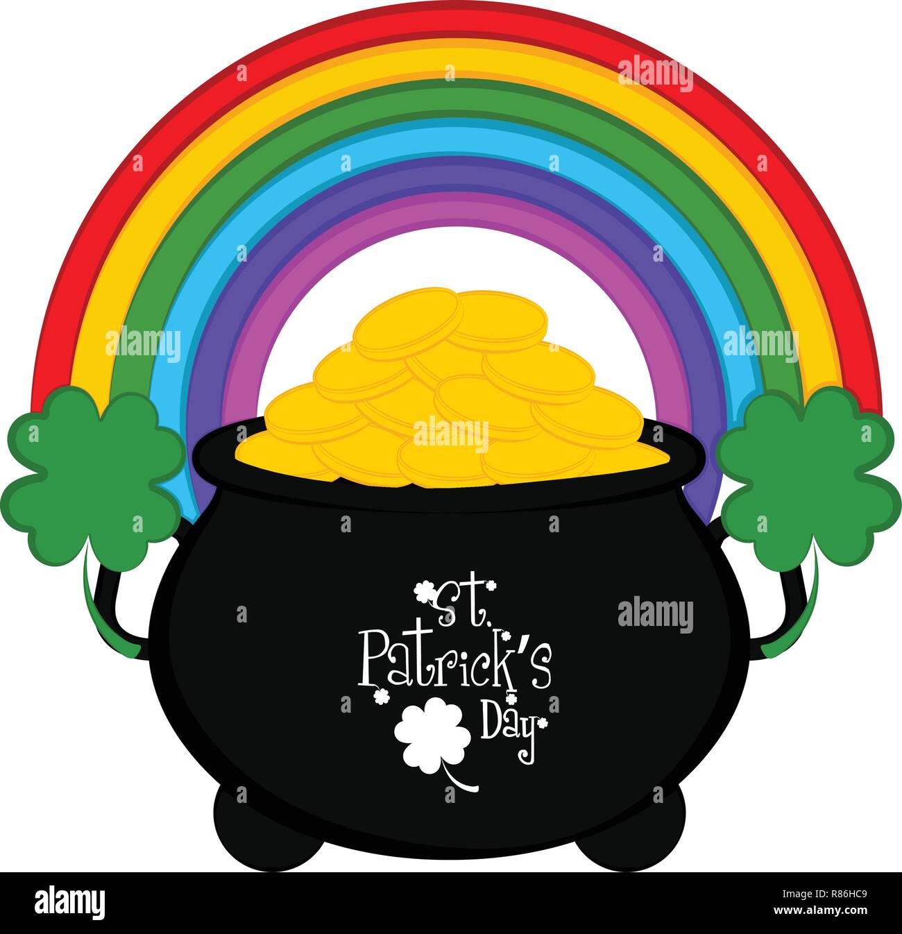 Gold pot rainbow Stock Vector Images - Alamy