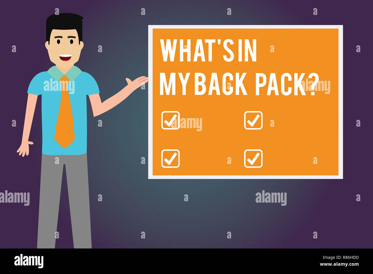 Writing note showing What S Is In My Back Pack. Business photo ...