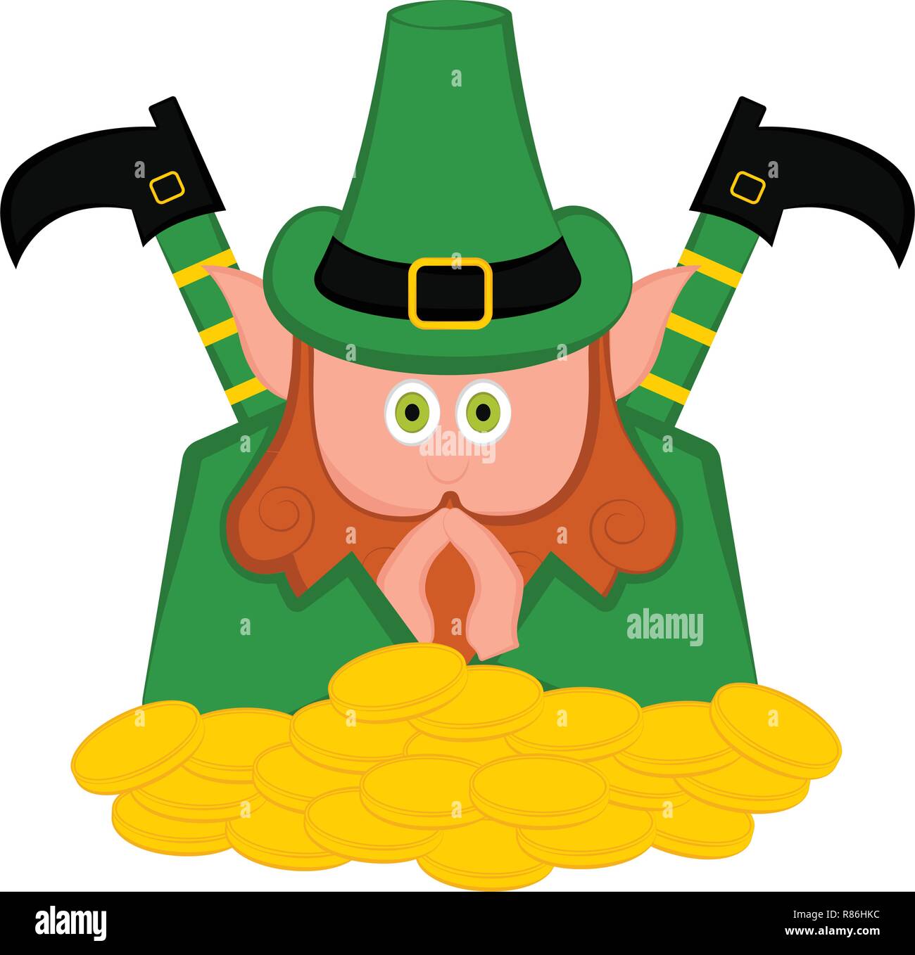 Irish elf with a gold coins Stock Vector Image & Art - Alamy
