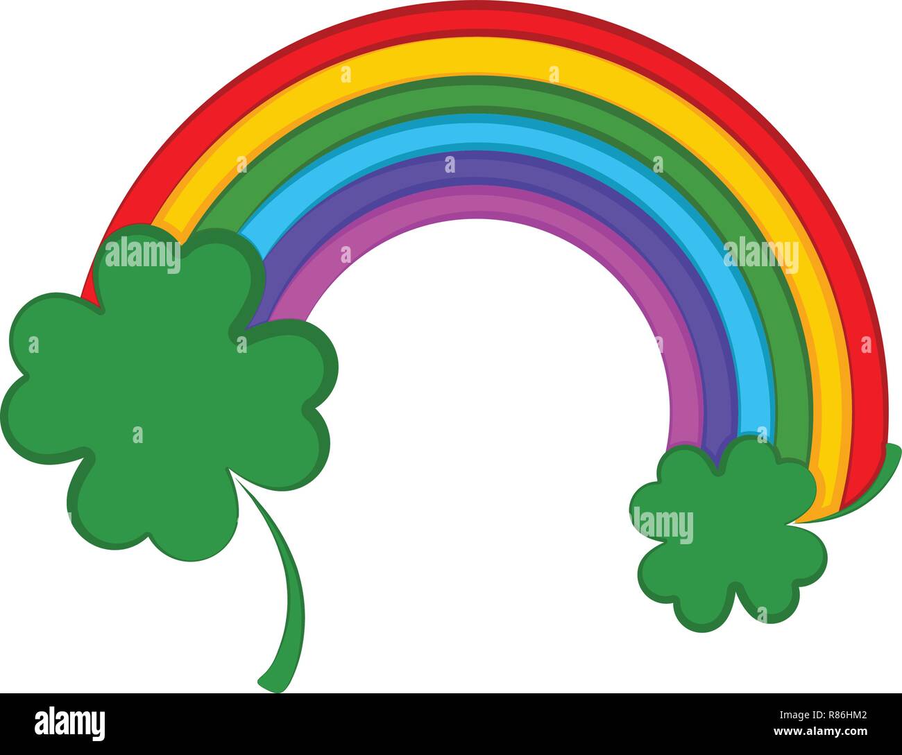 Rainbow with clovers Stock Vector Image & Art - Alamy