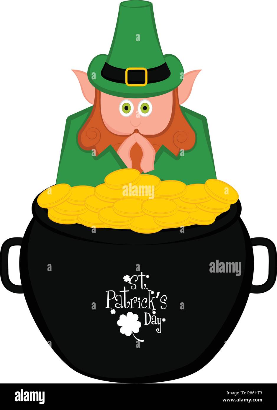 Irish elf in pot Stock Vector Images - Alamy