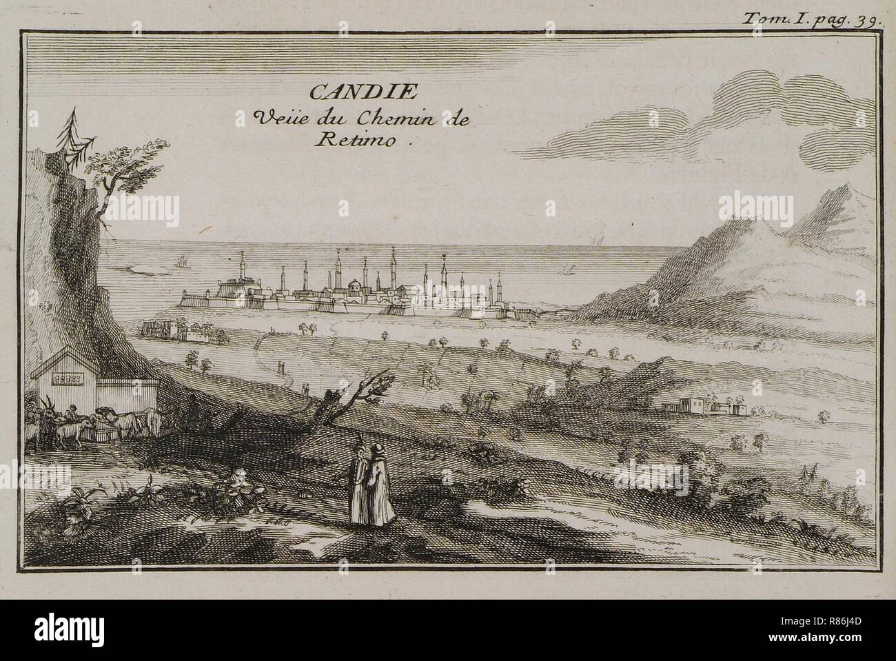 Candie Veue du Chemin de Retimo - Tournefort Joseph Pitton De - 1717 ...