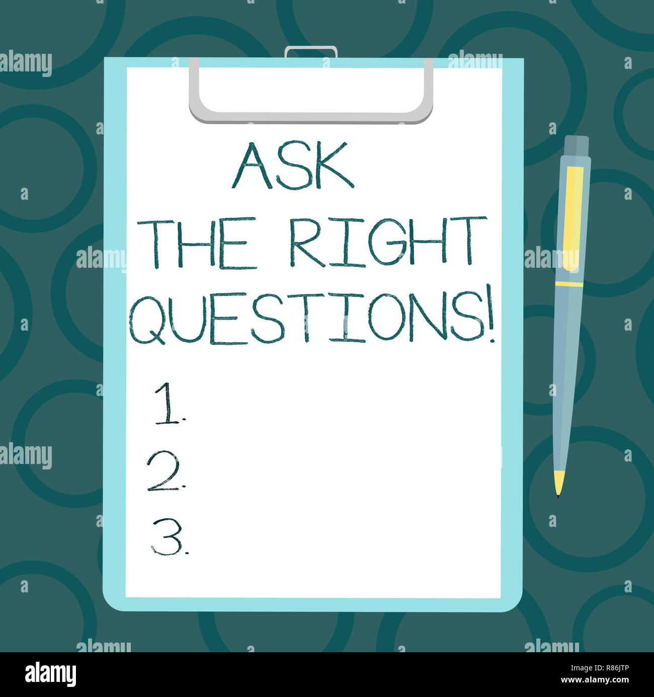 Writing note showing Ask The Right Questions. Business photo showcasing ...