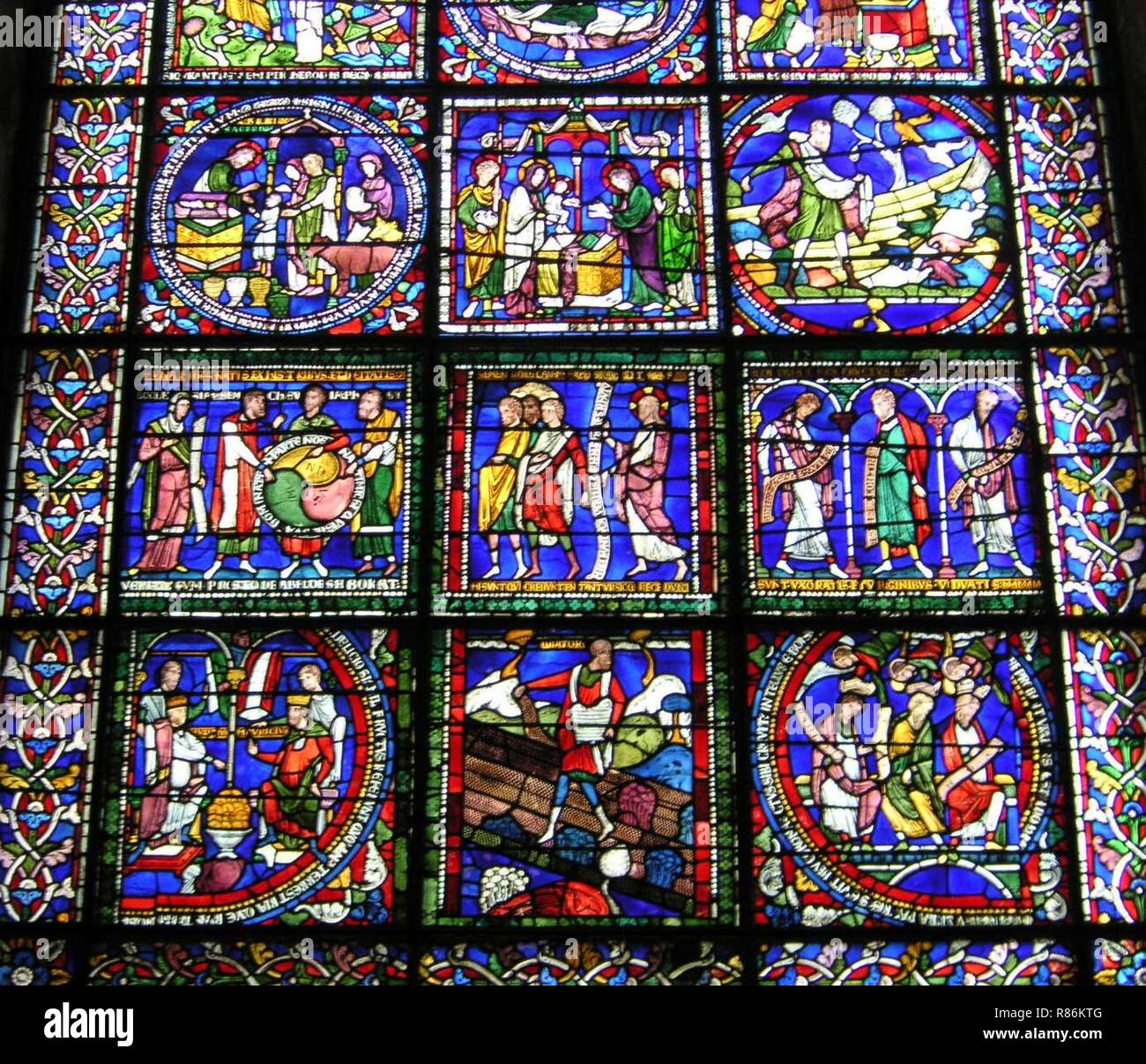 Canterbury Cathedral 022 lower scenes from Poor Mans Bible window Stock ...